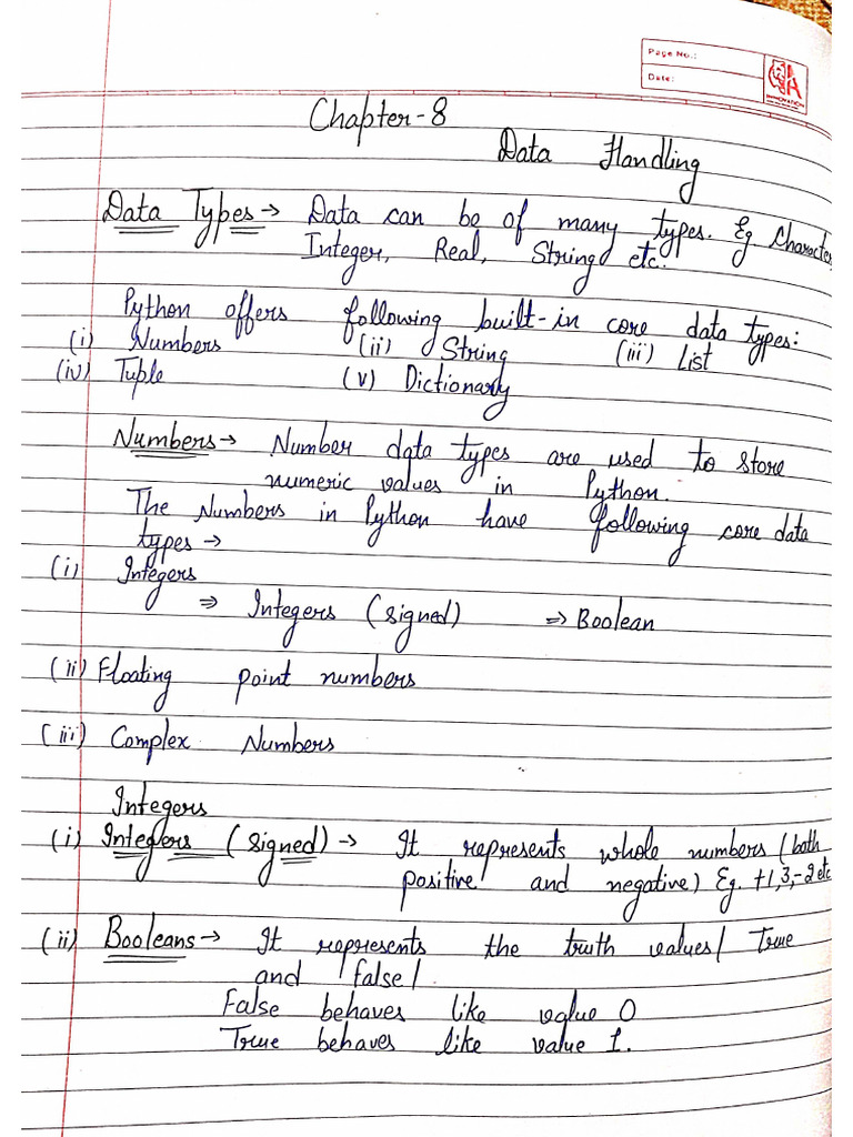 chapter 8 Data handling | PDF