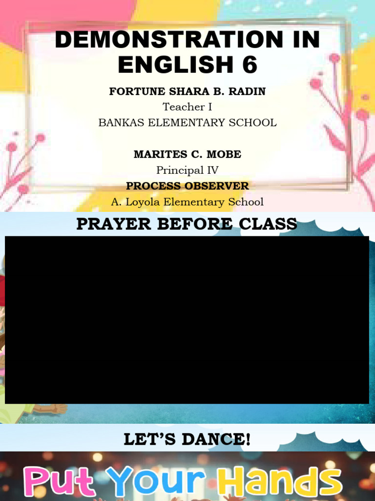 Demonstration in English 6 | PDF | Grammatical Tense | Verb