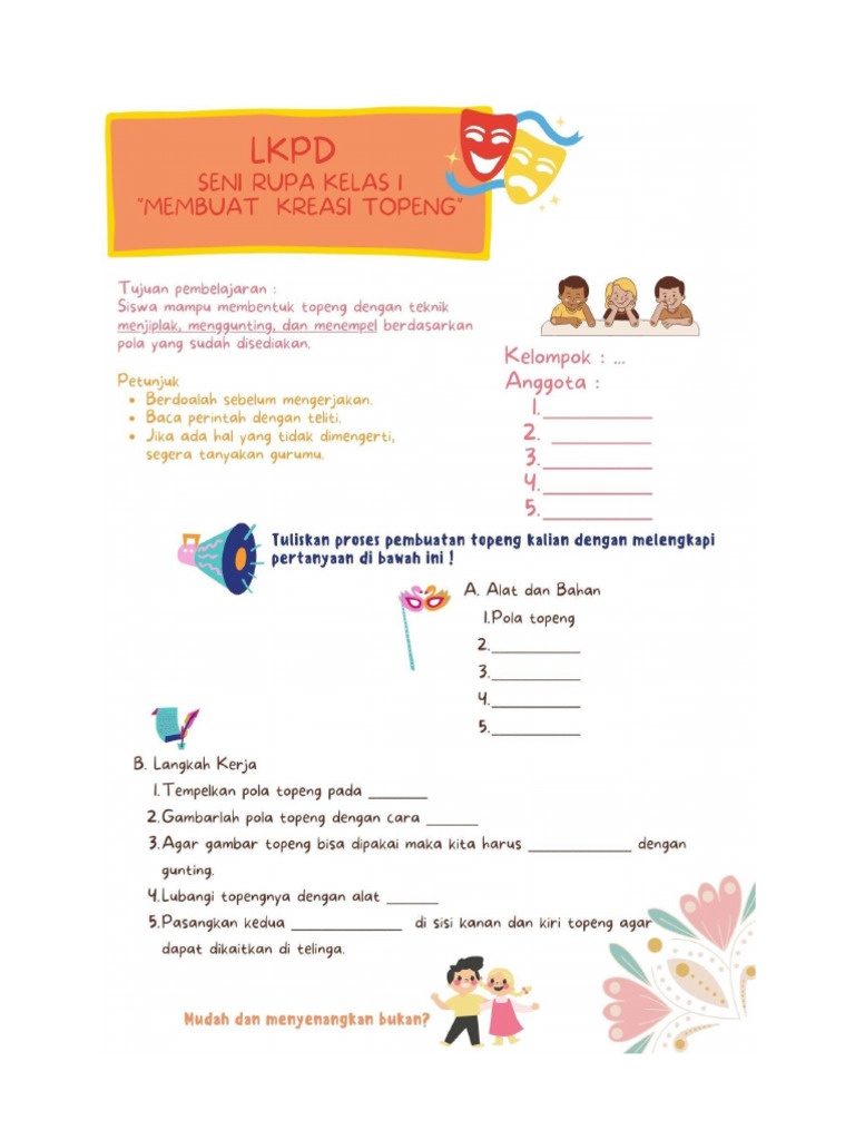 LKPD_Seni Rupa_Fase A Kelas 1 | PDF