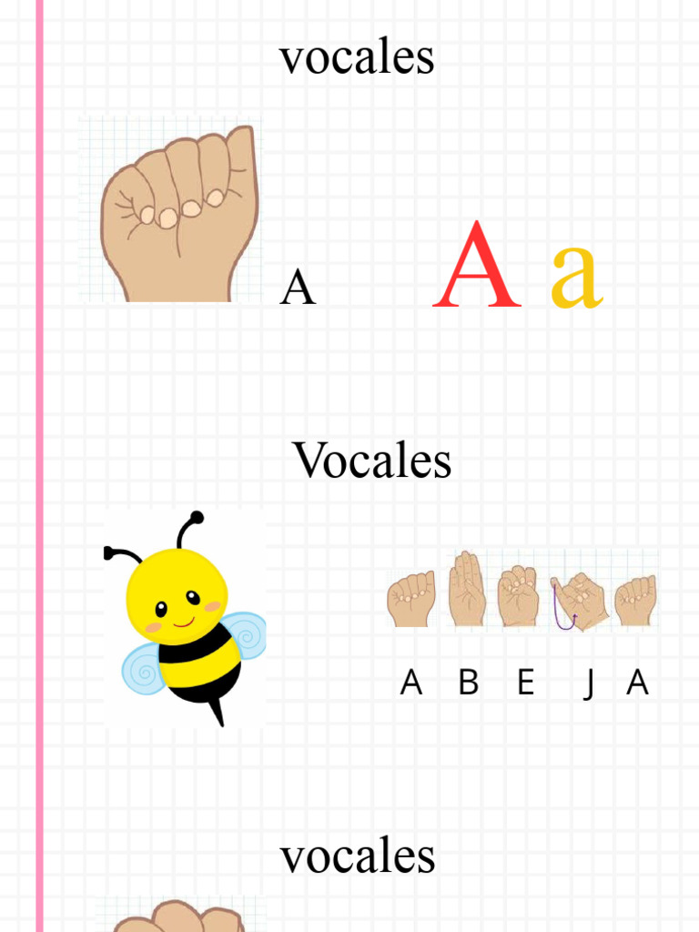 Vocales en lengua de señas | PDF