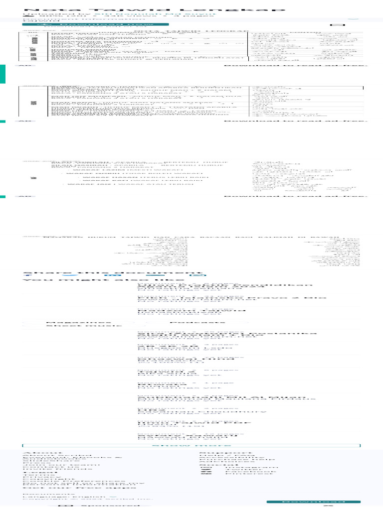 Nota Tajwid Lengkap PDF | PDF