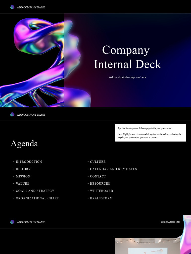 Black Violet Pink 3D Company Internal Deck Business Presentation | PDF