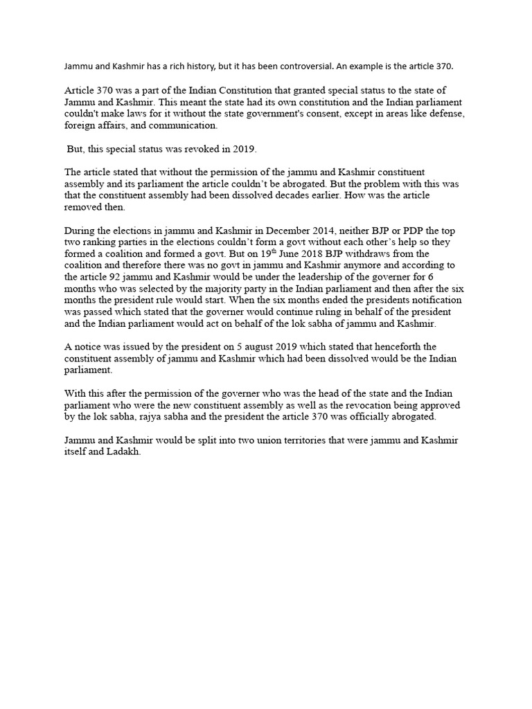 Article 370 | PDF