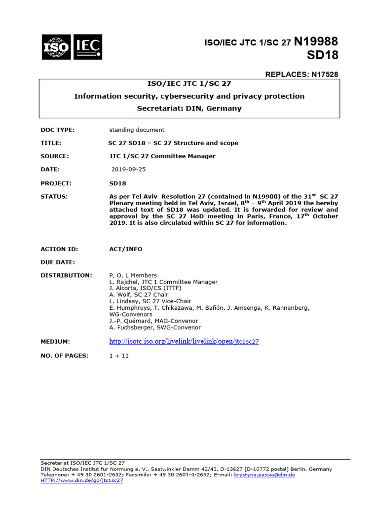 sc27-sd18-data | PDF | Iso/Iec Jtc 1 | Information Security