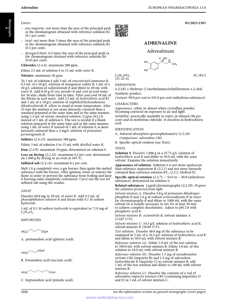 Adrenaline | PDF | Solubility | Acid