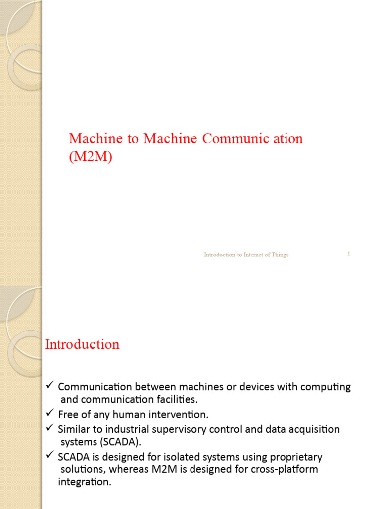 Machine To Machine Communic Ation (M2M) | PDF | Internet Of Things ...