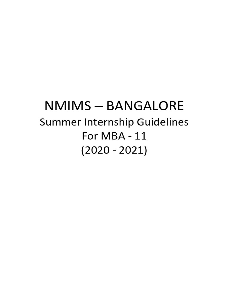 Summer Internship Guidelines MBA-11 | PDF | Internship | Job Hunting