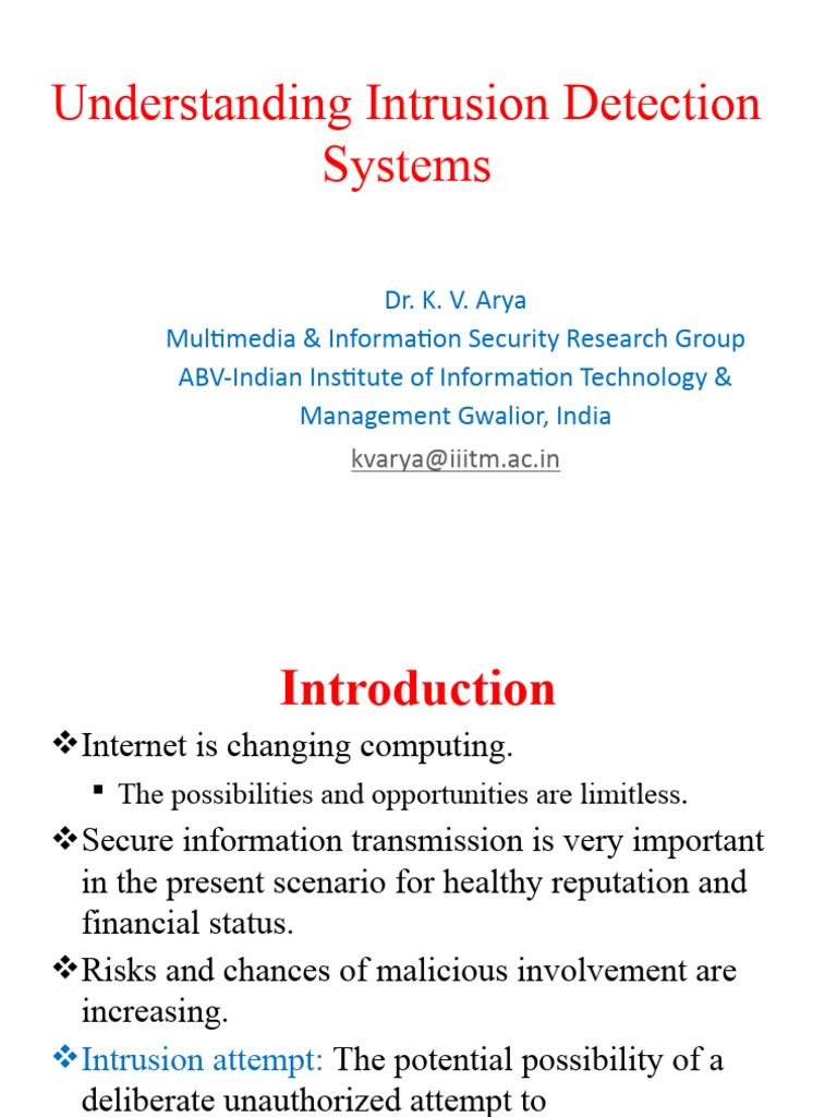Understanding Intrusion Detection And Prevention Systems Pdf Internet Protocols Computer Network