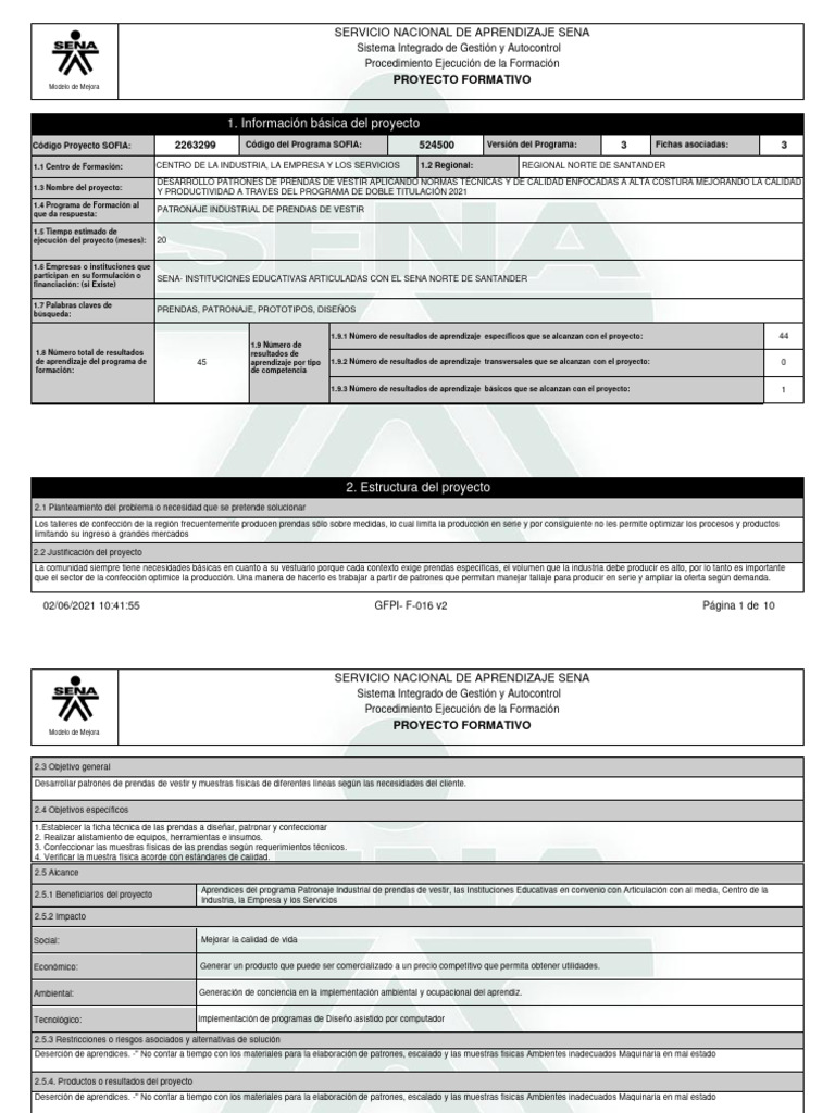 Proyecto Formativo | PDF | Evaluación | Aprendizaje