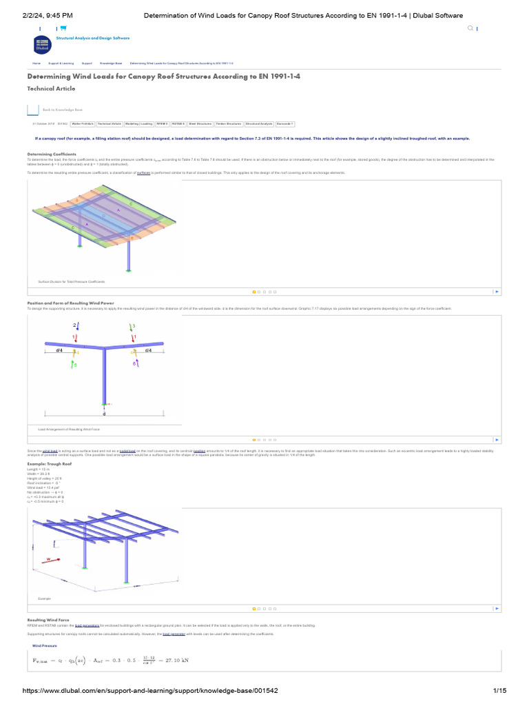 Wind Load Analysis for Canopy Structures | PDF | Force | Roof