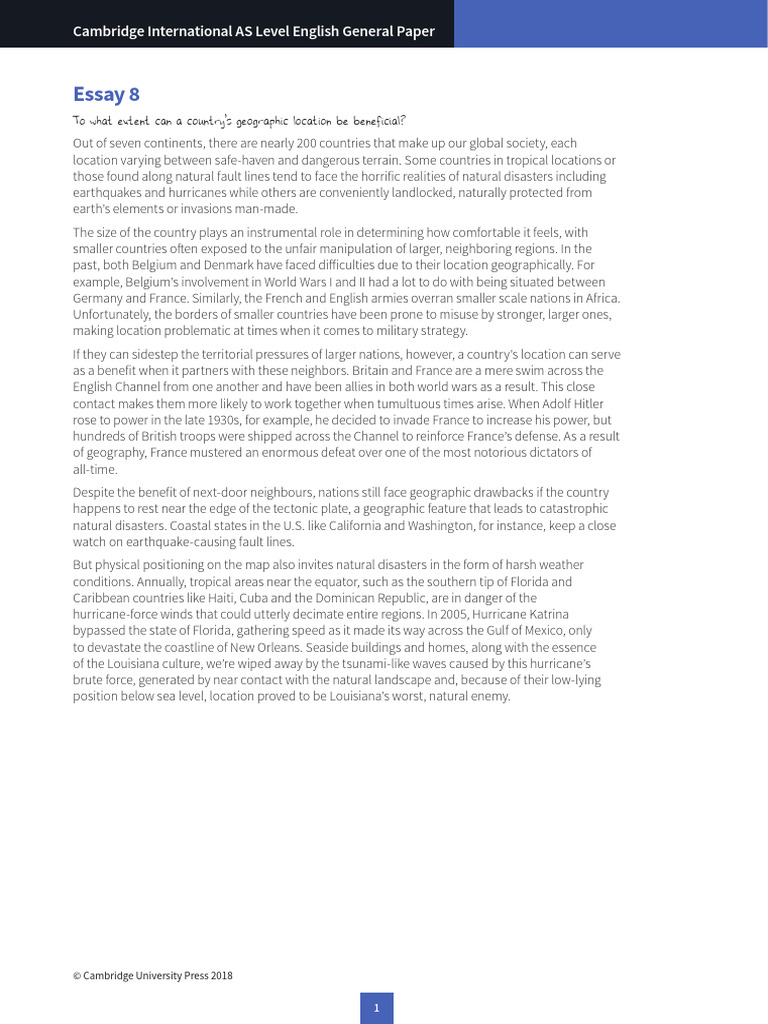 [GR] READ - Sample Essay 8 (CUP) | Download Free PDF | Tropical ...