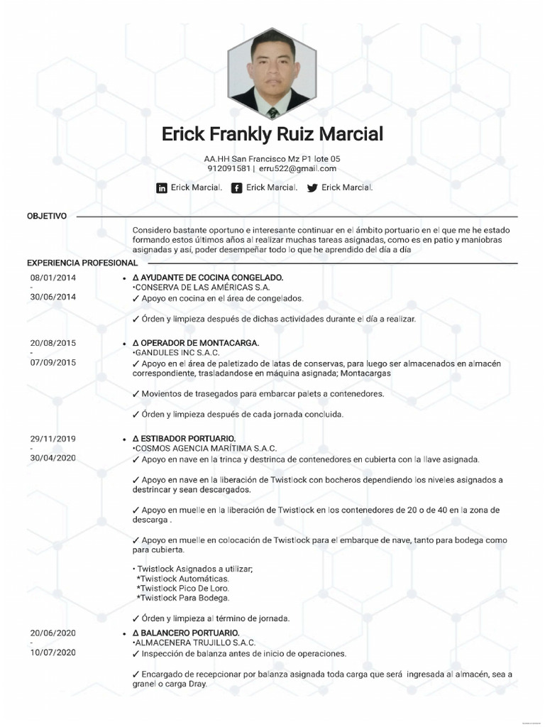 Erick F. Ruiz Marcial - Cv1 | PDF