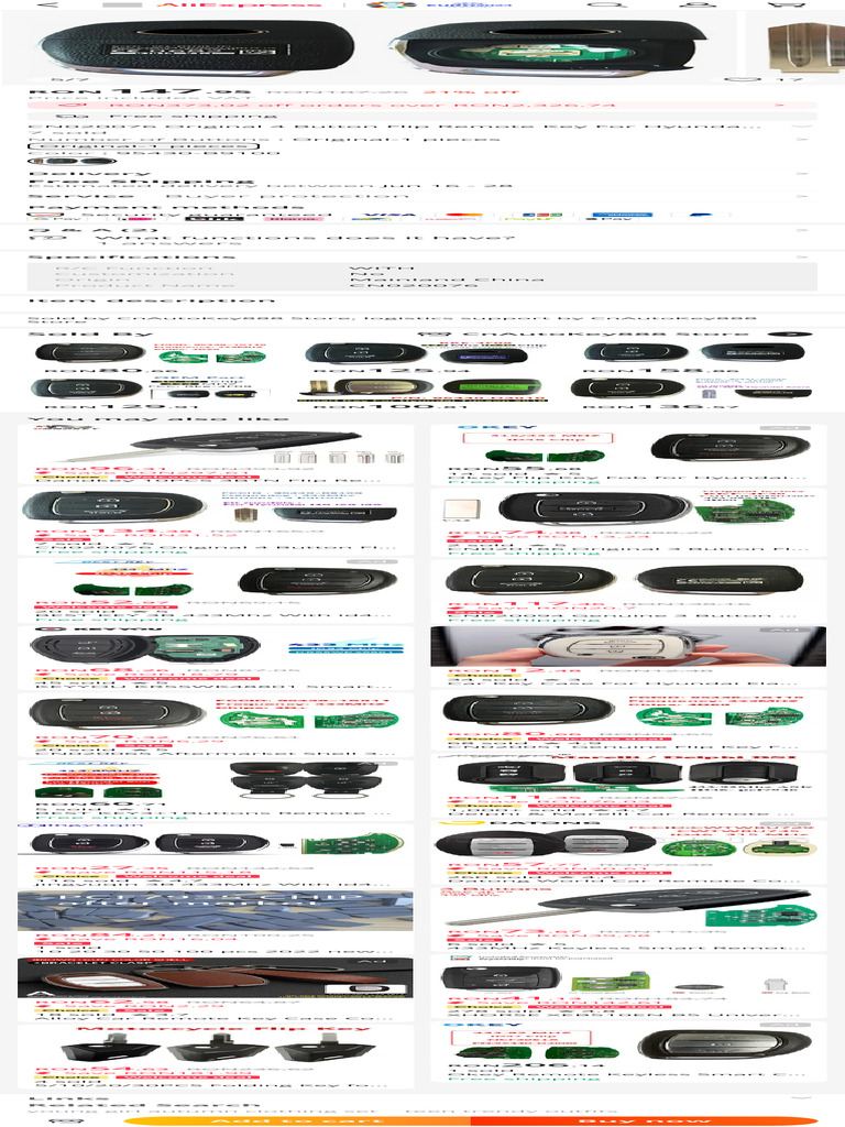 CN020076 Original 4 Button Flip Remote Key For Hyundai I10 I20 I30 With ...