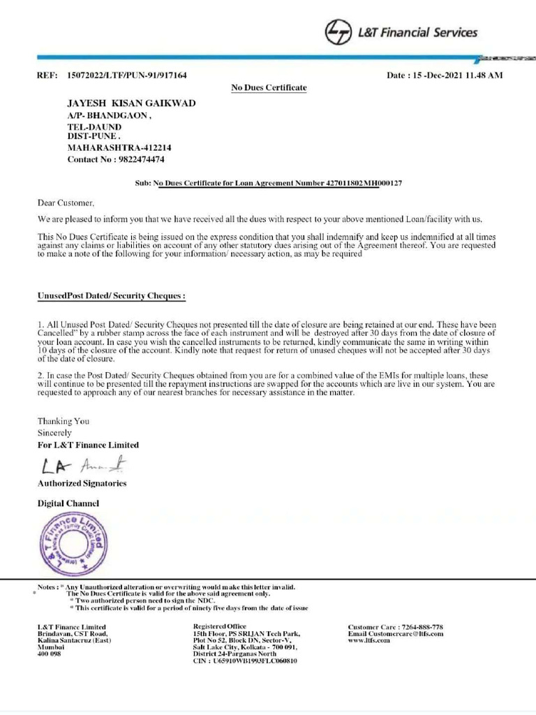 L & T Noc | PDF