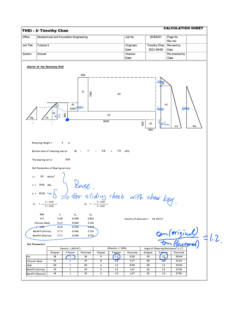 Answer of Tut 3 | PDF | Geotechnical Engineering | Soil Mechanics