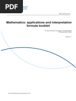 Mathematics - Applications and Interpretation SL Formula Booklet | PDF