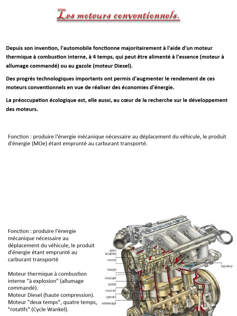 Le fonctionnement du moteur thermique | PDF | Piston | Machine