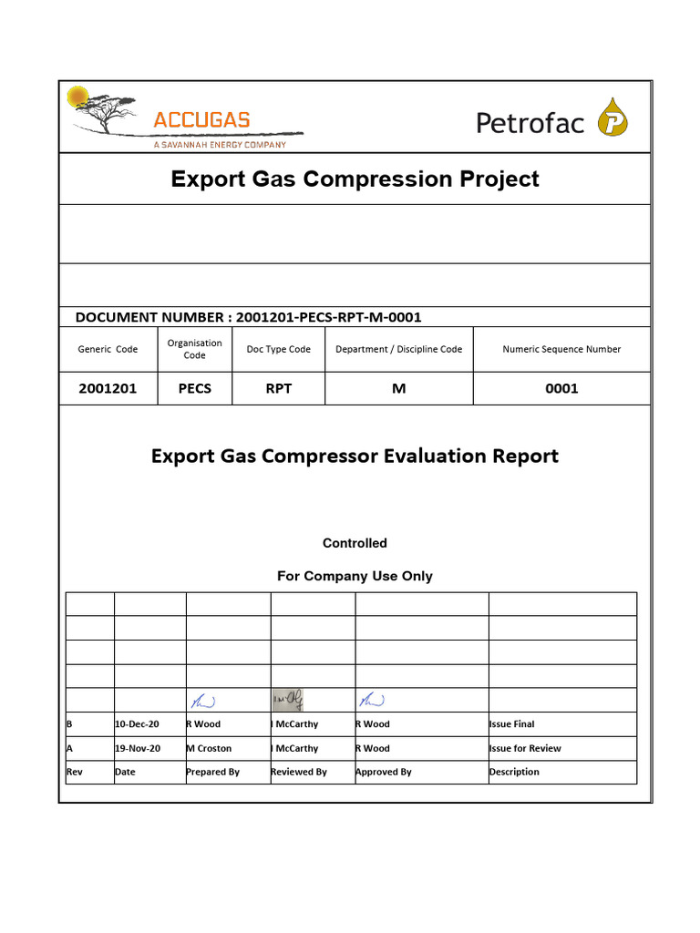 2001201-PECS-RPT-M-0001 - RevB - Export Gas Compressor Evaluation ...