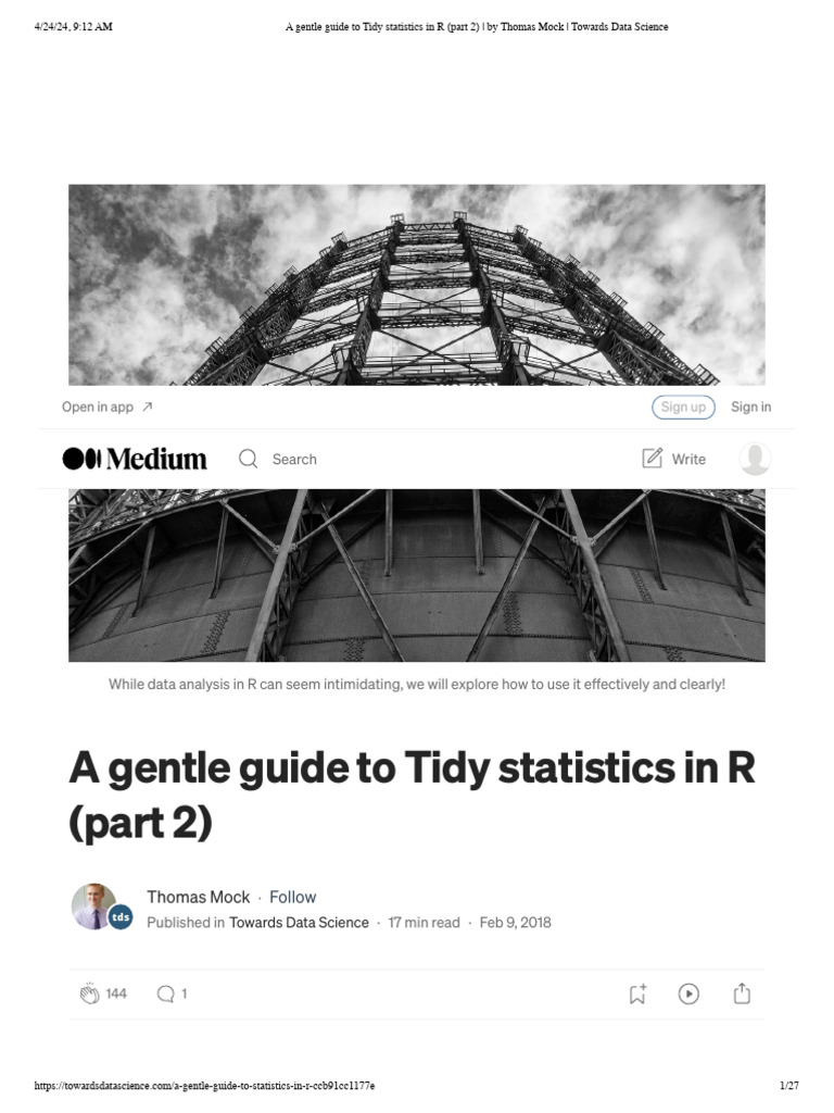 A Gentle Guide To Tidy Statistics in R (Part 2) - by Thomas Mock - Towards Data Science | PDF ...