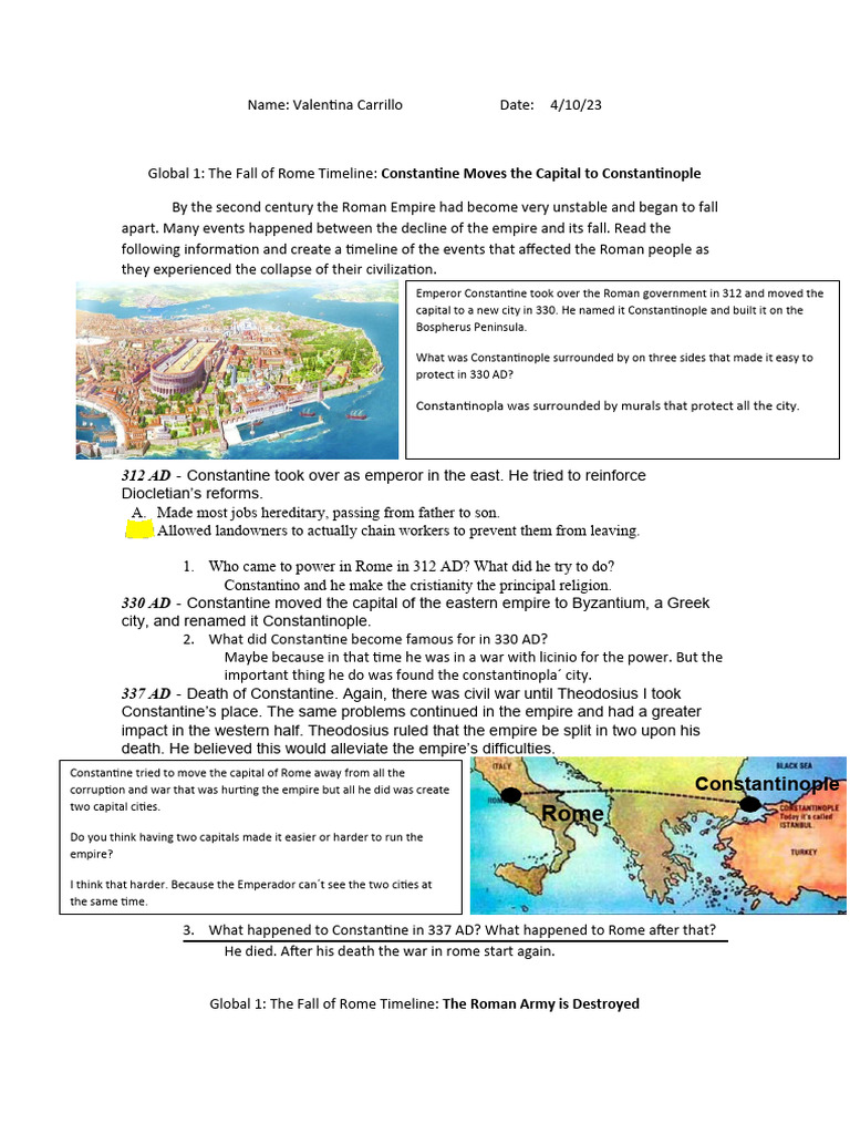 Timeline of Rome's Decline and Fall | PDF | Byzantine Empire | Roman Empire