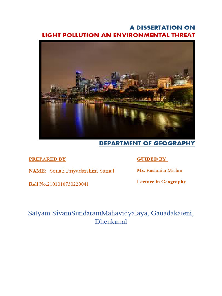 Light Pollution: An Environmental Threat | PDF | Lighting