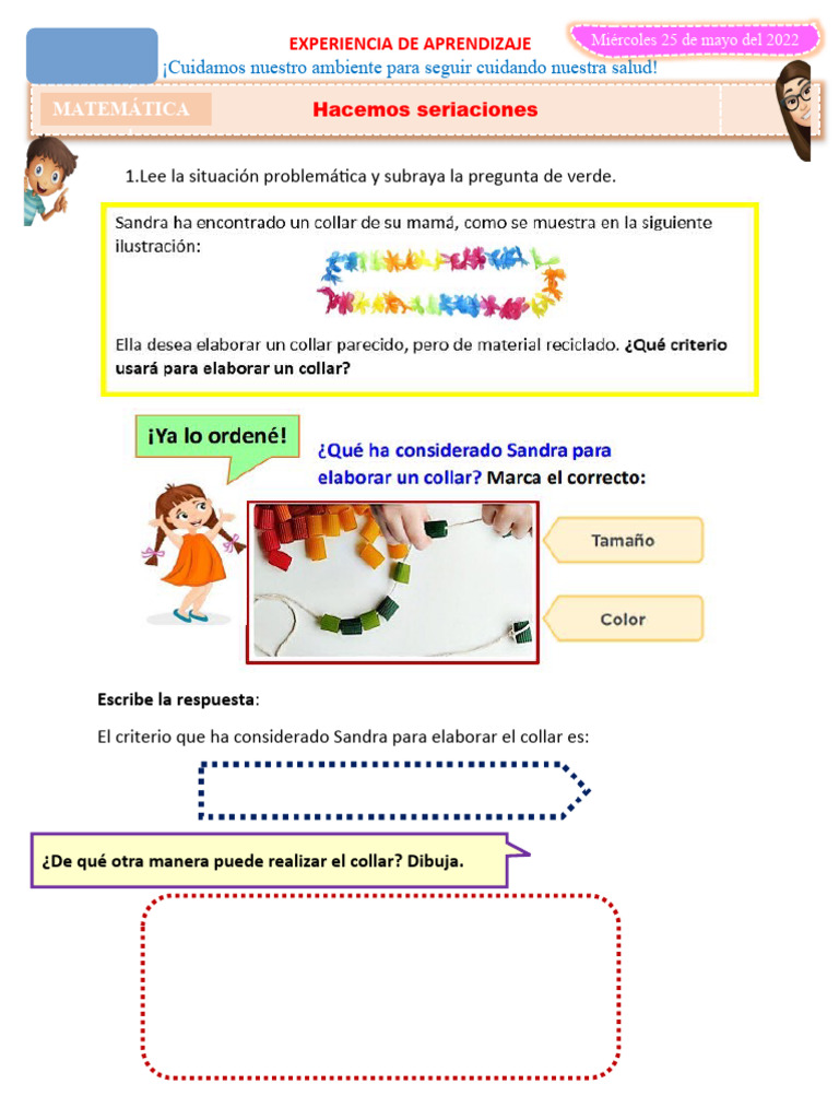 D3 A1 FICHA Hacemos Seriaciones | PDF | Crecimiento personal y profesional | Hogar, jardinería y ...