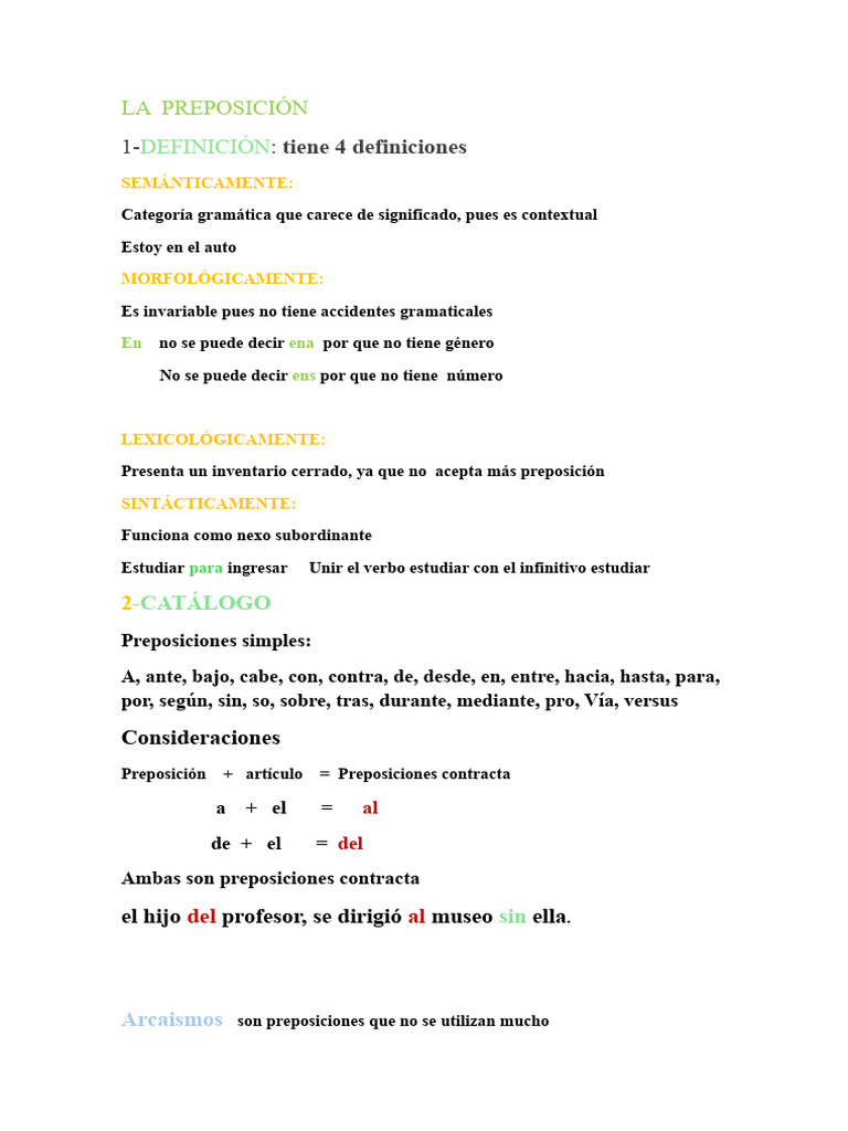 La Preposición | PDF | Preposición y Postposición | Adverbio