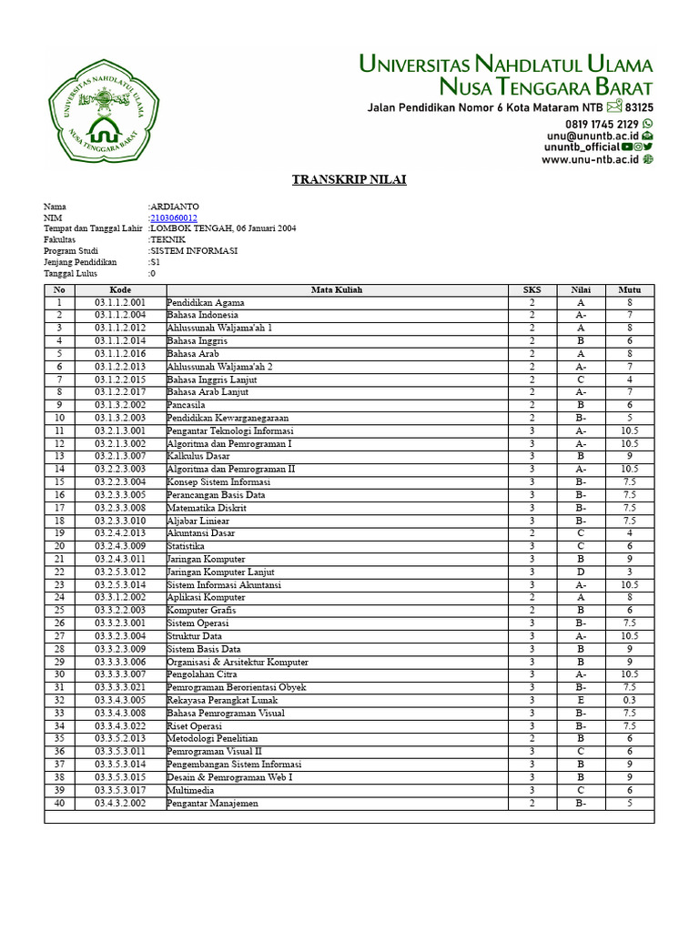 Cetak Transkrip Sementara - Portal Akademik | PDF | Komputer