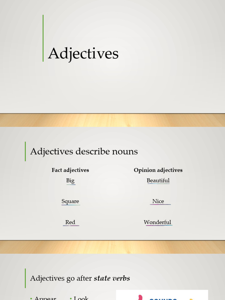 Understanding Adjectives and Their Use | PDF