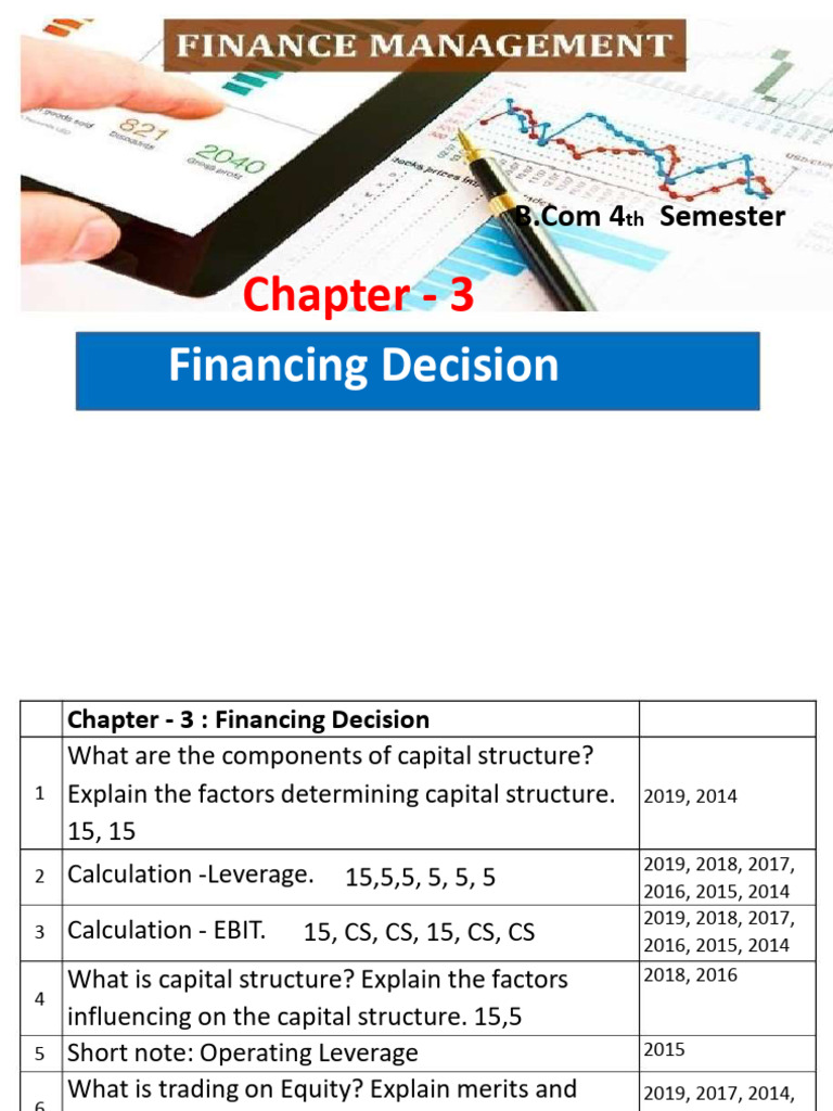 Chapter 3 Financing Decision | PDF | Capital Structure | Leverage (Finance)