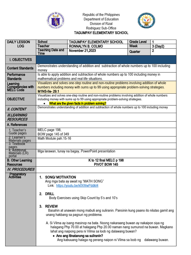 q2 Wk.3day2 DLP Math | PDF