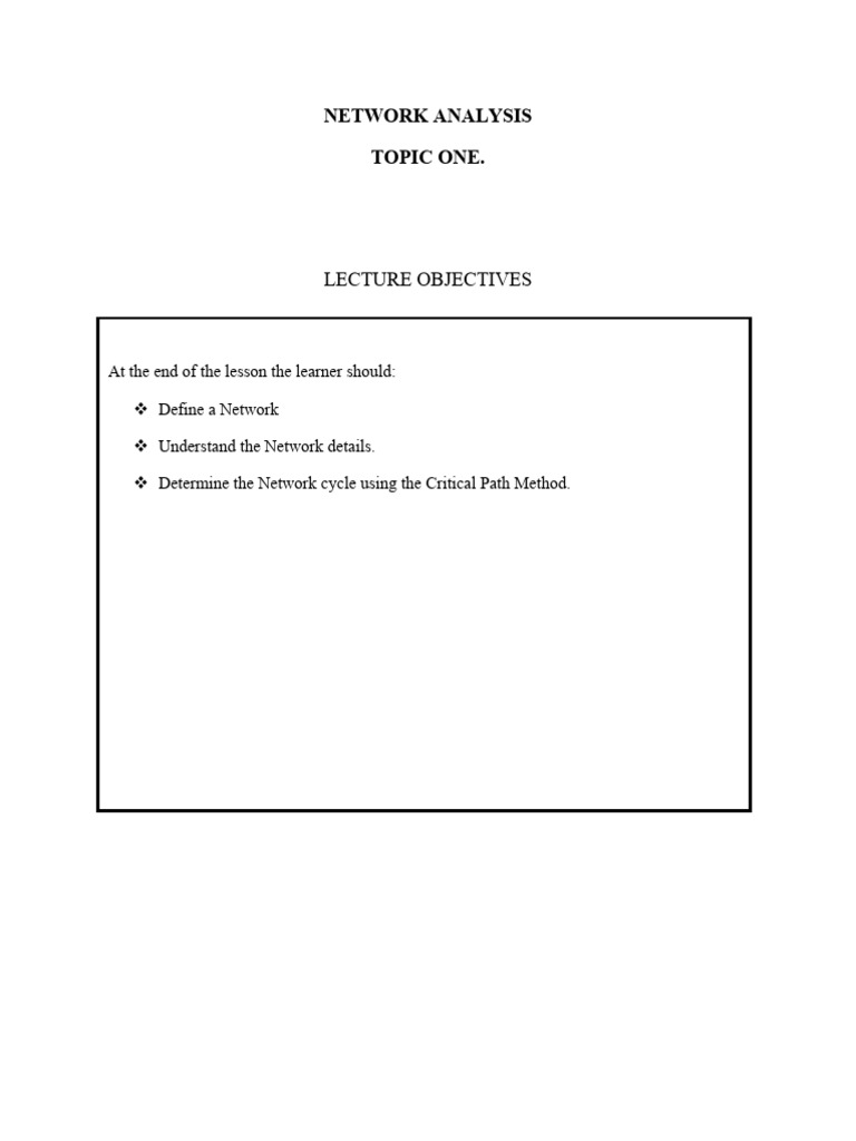 Network Analysis And Critical Path Method Pdf Computers