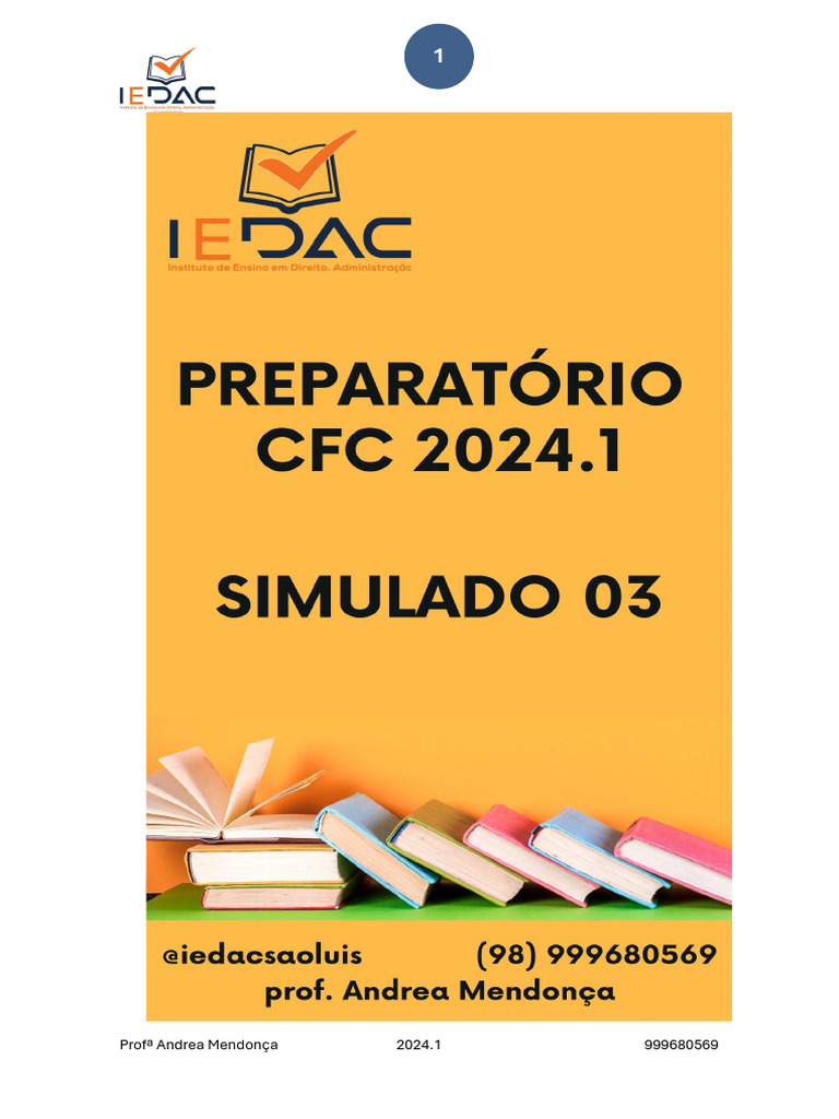 Simulado 03 Sem Respostas | PDF | Contabilidade | Fluxo de caixa