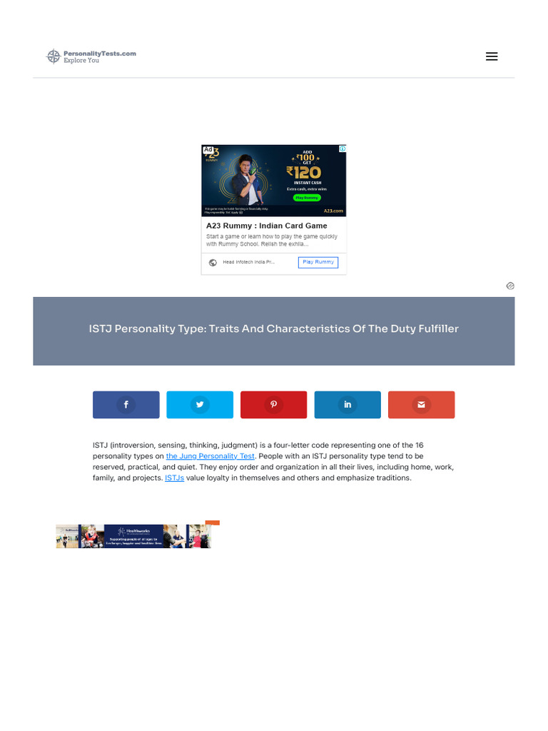 Understanding ISTJ Personality Traits | PDF | Personality Type ...
