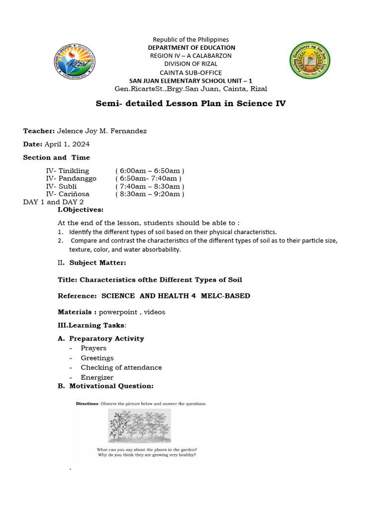 Q4W1 Science | PDF | Soil | Loam