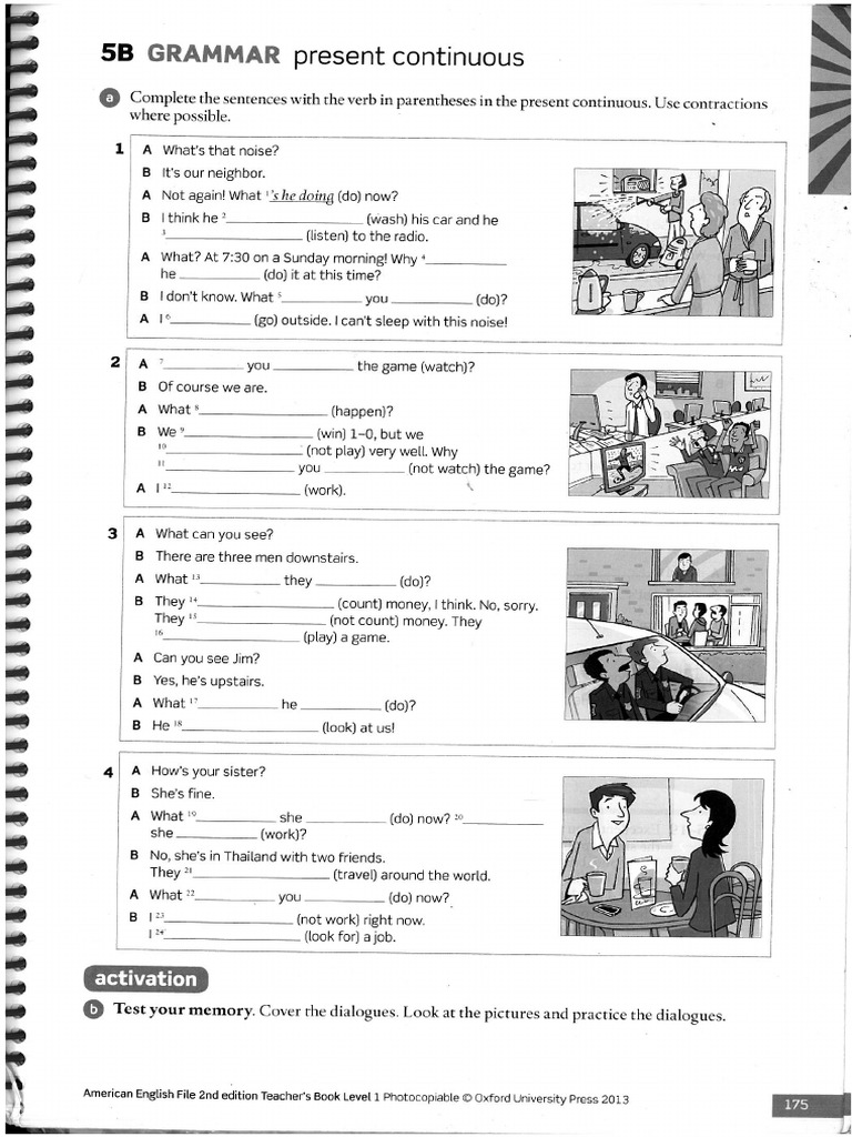 Exercises PRESENT CONTINUOUS | PDF