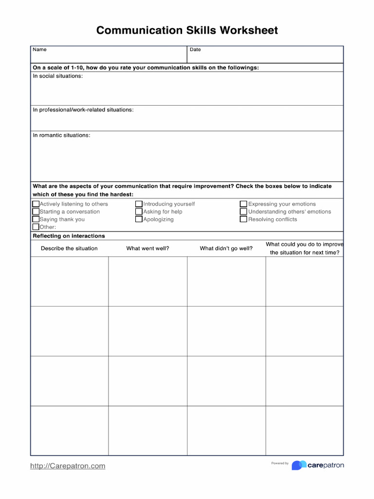 Communication Skills Worksheets | PDF