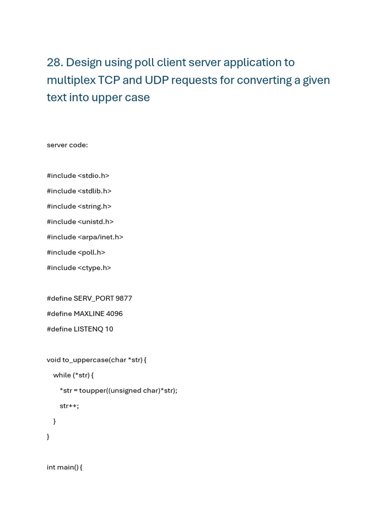 Server TCP Client & UDP Client | PDF | Communications Protocols | Internet Server TCP Client & UDP Client | PDF | Communications Protocols | Internet
