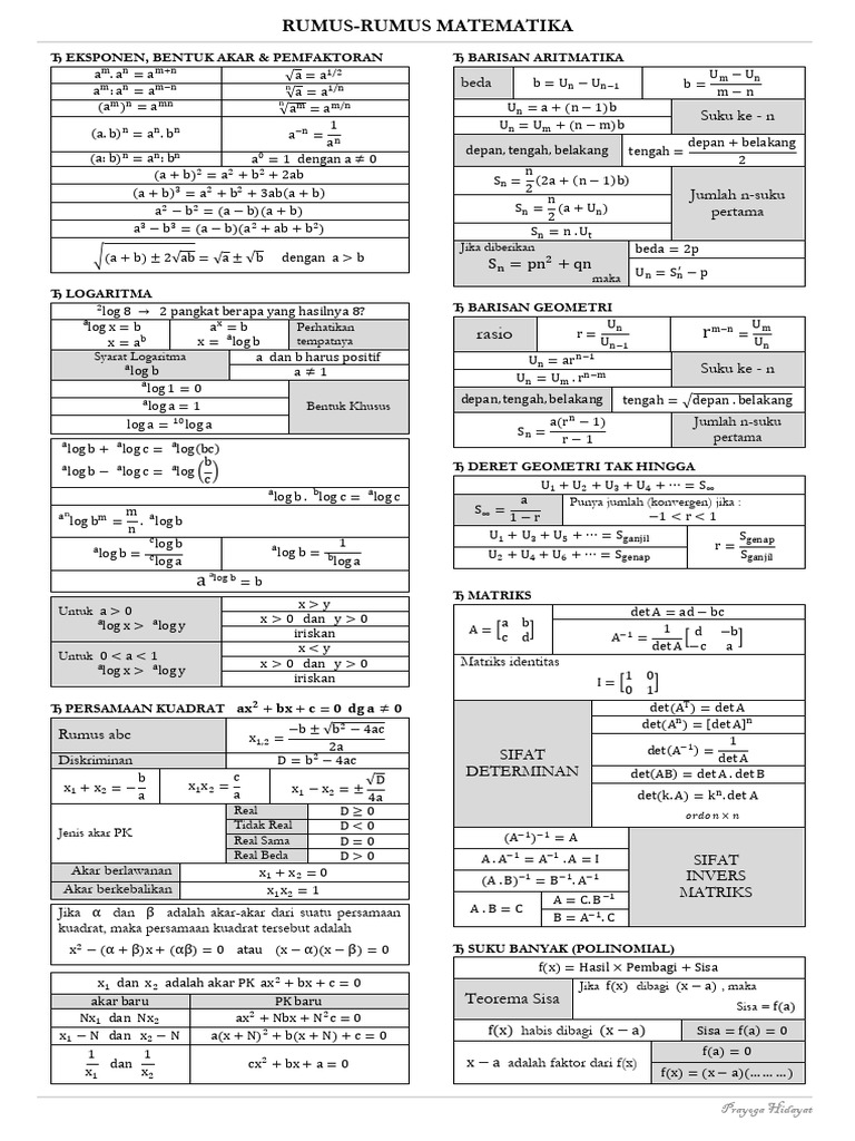 Rumus Matematika Lengkap dan Terstruktur | PDF