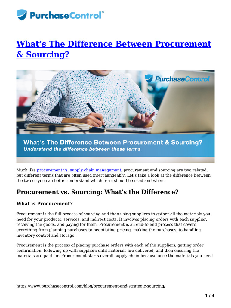 whats-the-difference-between-procurement-sourcing | PDF | Procurement ...