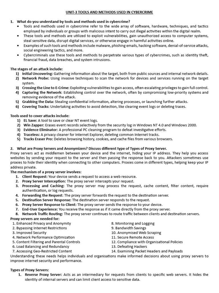 3 Unit | PDF | Proxy Server | Denial Of Service Attack