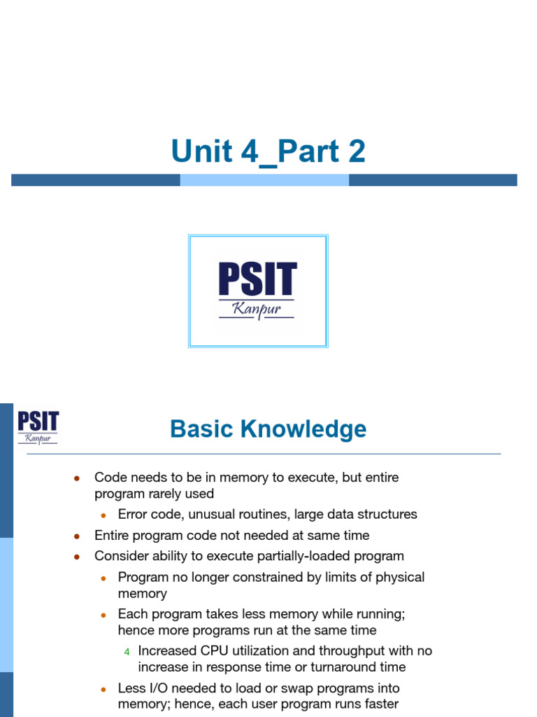 Unit 4 - Part 2 | PDF | Process (Computing) | Operating System