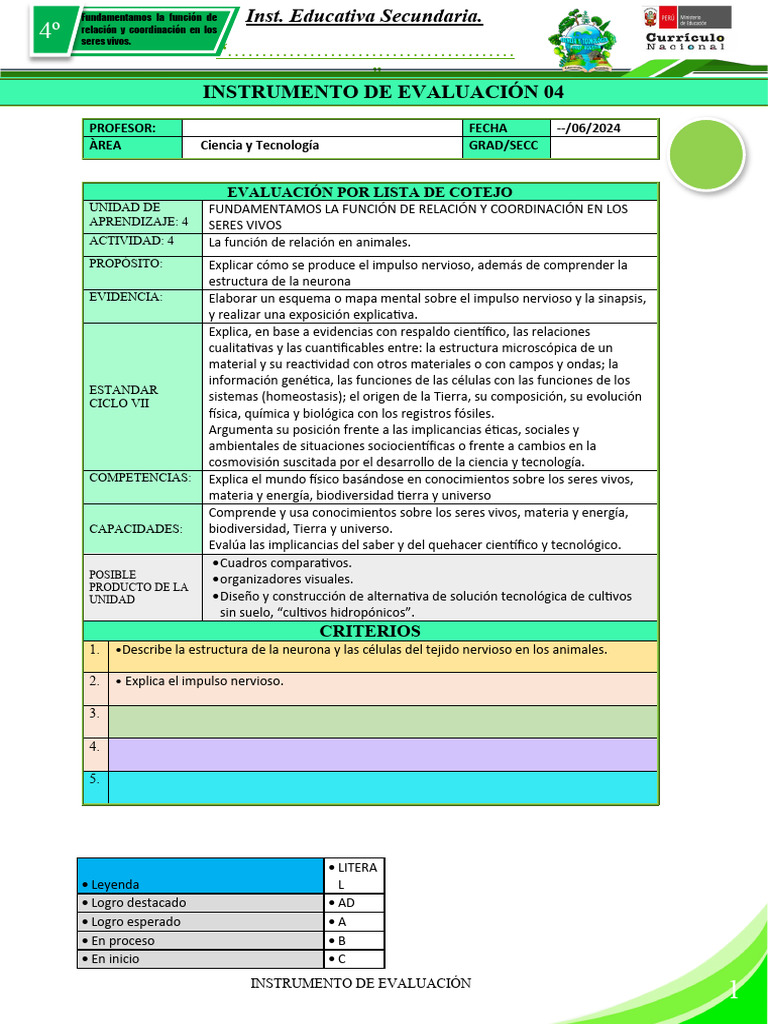 B-4º LC Act 4 - Cyt-Und 4 | PDF | Organismos | Biodiversidad