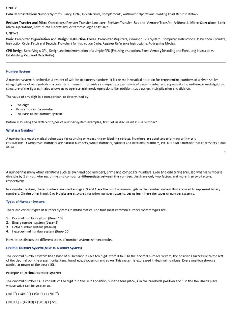 CS NumberSystem | PDF | Subtraction | Theory Of Computation