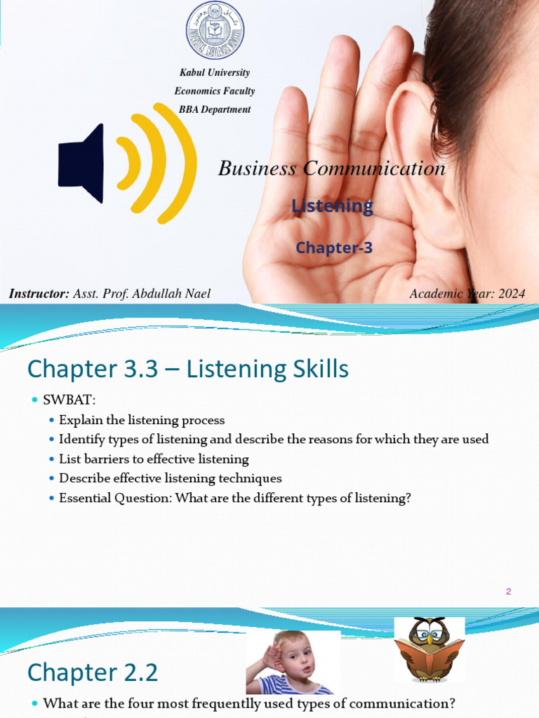 Chapter 3 Listening | PDF | Social Psychology | Communication