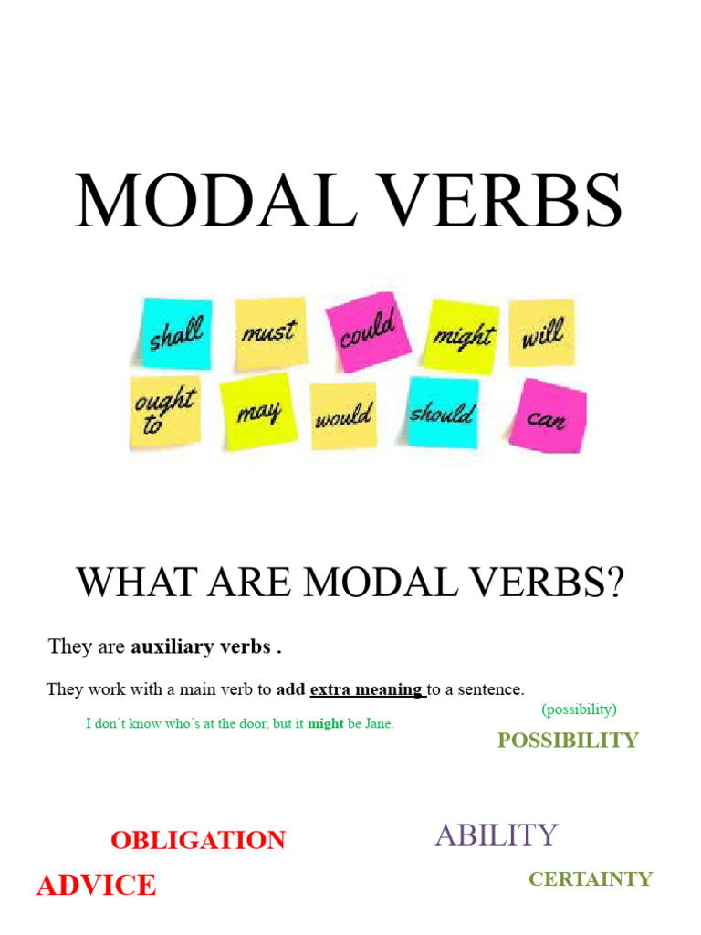 Modals Presentation | PDF | Syntax | Language Mechanics