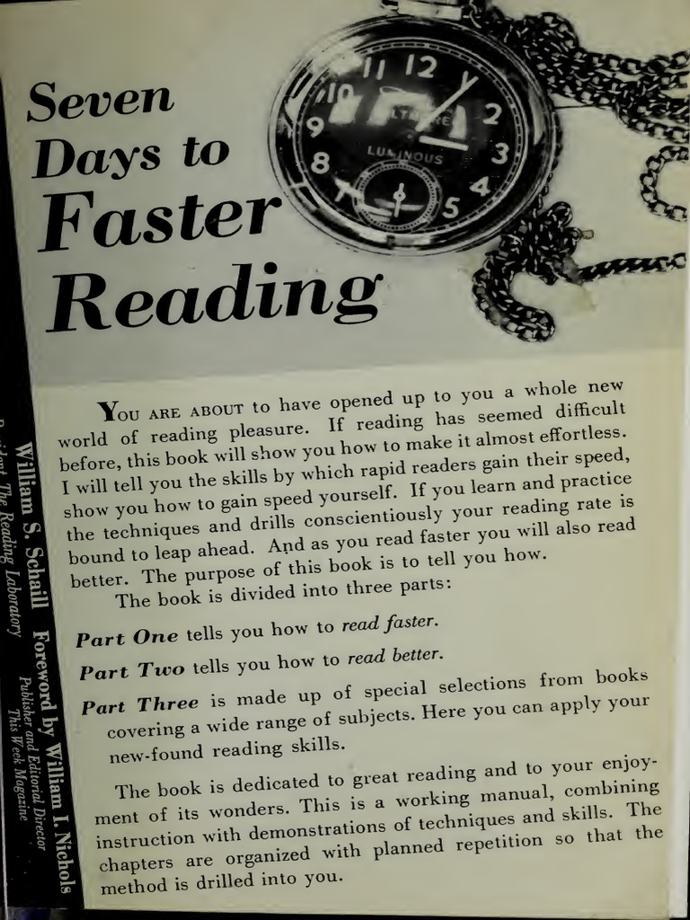 Seven Days To Faster Reading - Schaill, William S - , 1918 - 1965 - New ...