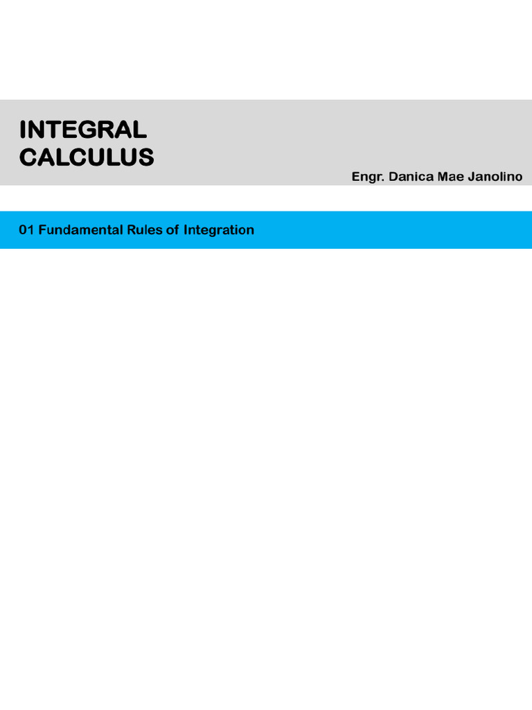Fundamental Rules of Integration | PDF