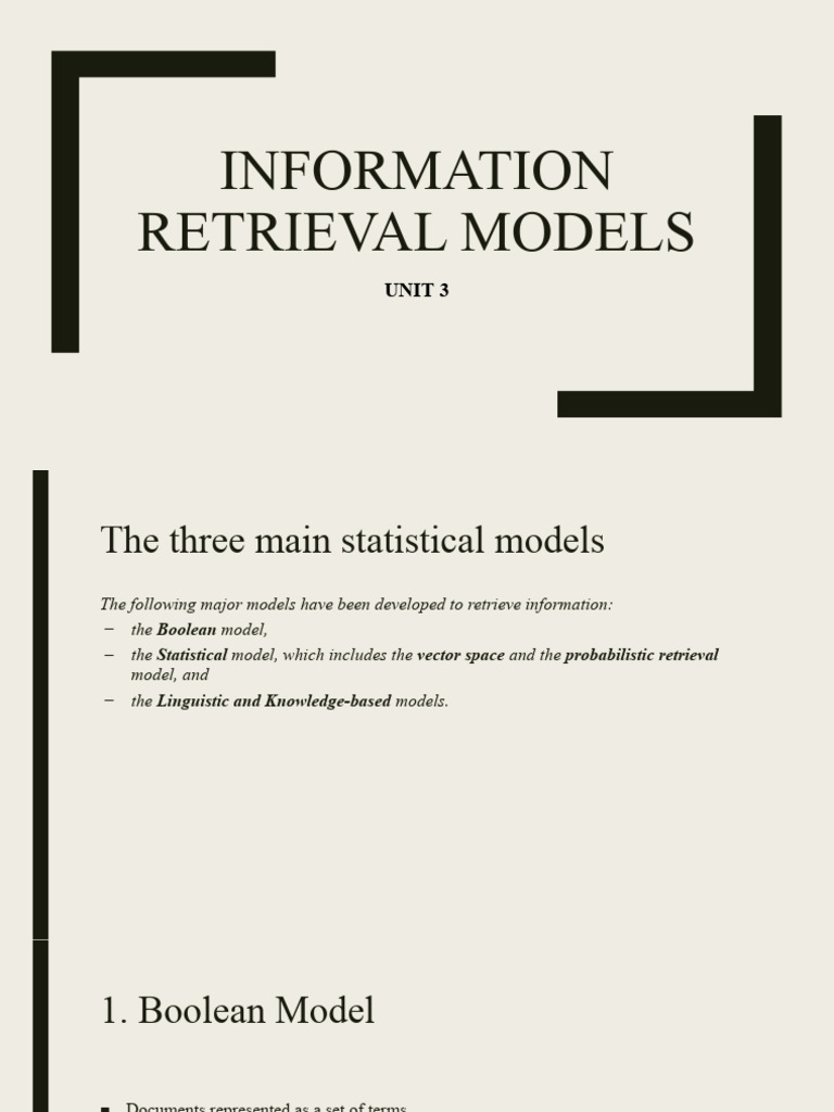 Information Retrieval Models Guide | PDF | Information Retrieval ...