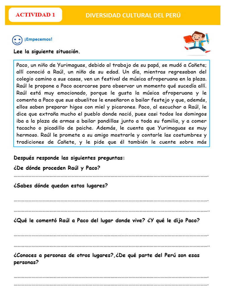 D1 A2 FICHA PERSONAL SOCIAL La diversidad cultural del Perú | PDF | Perú